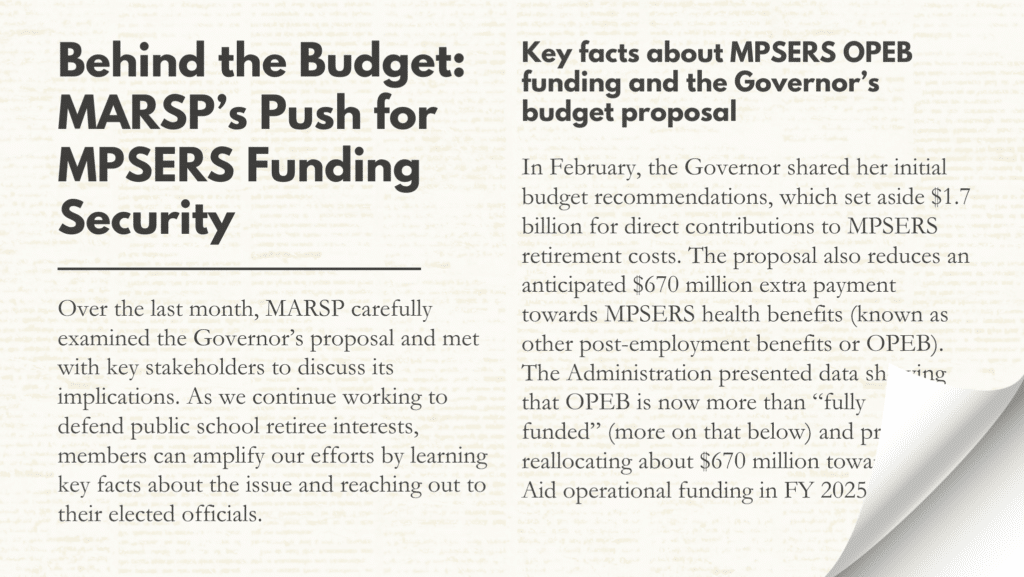 Behind the Budget: MARSP’s Push for MPSERS Funding Security - MARSP